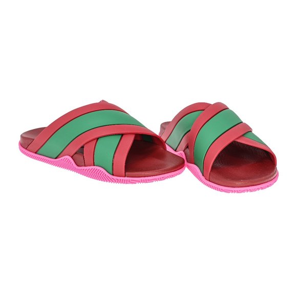 Gucci | Shoes | Gucci Redgreen Signature Web Rubber Crossover Slide ...
